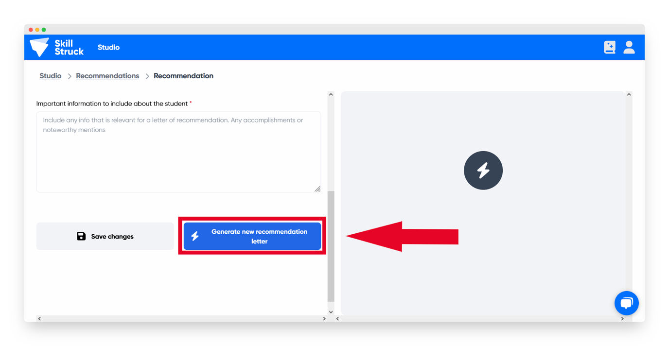 How to Generate a Recommendation Letter in the Learning Studio
